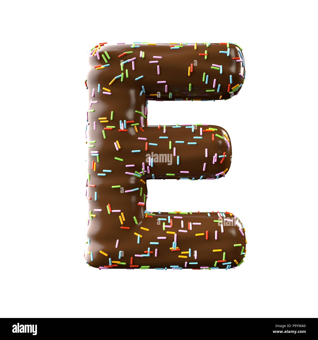 chocolate letter E Isolated on white background Stock Photo - Alamy