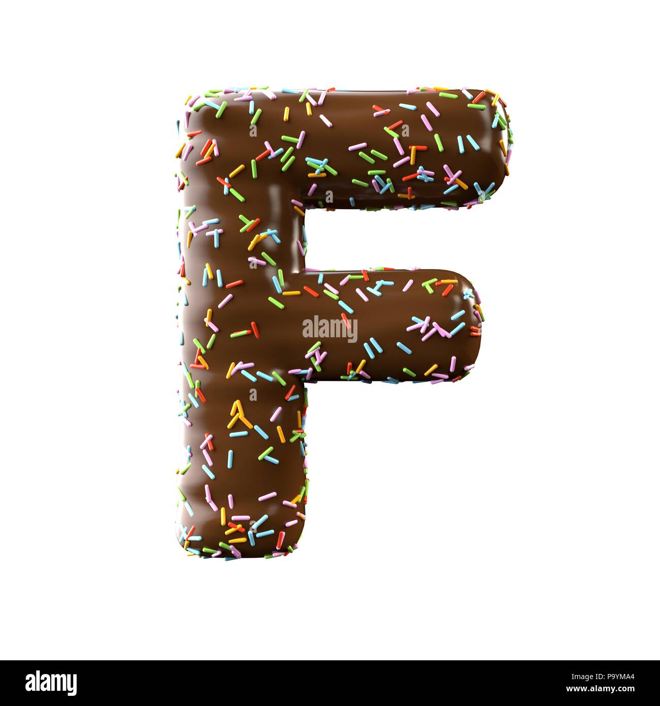 chocolate letter F Isolated on white background Stock Photo - Alamy
