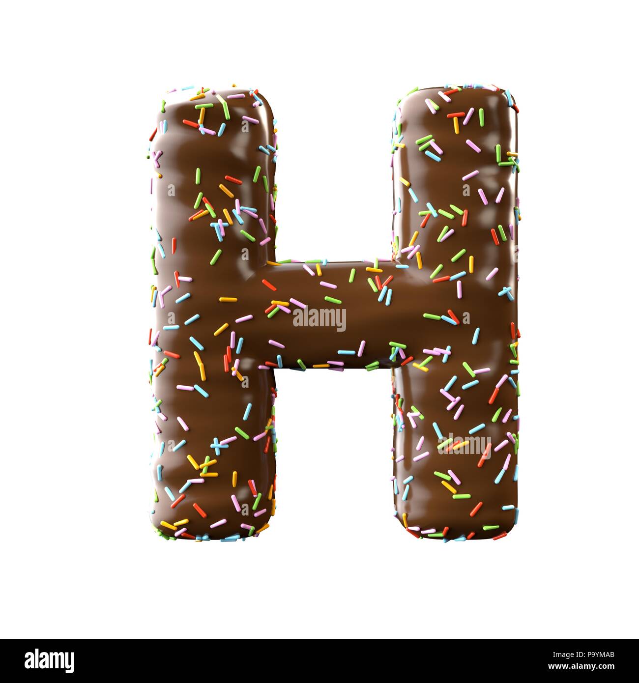chocolate letter H Isolated on white background Stock Photo - Alamy
