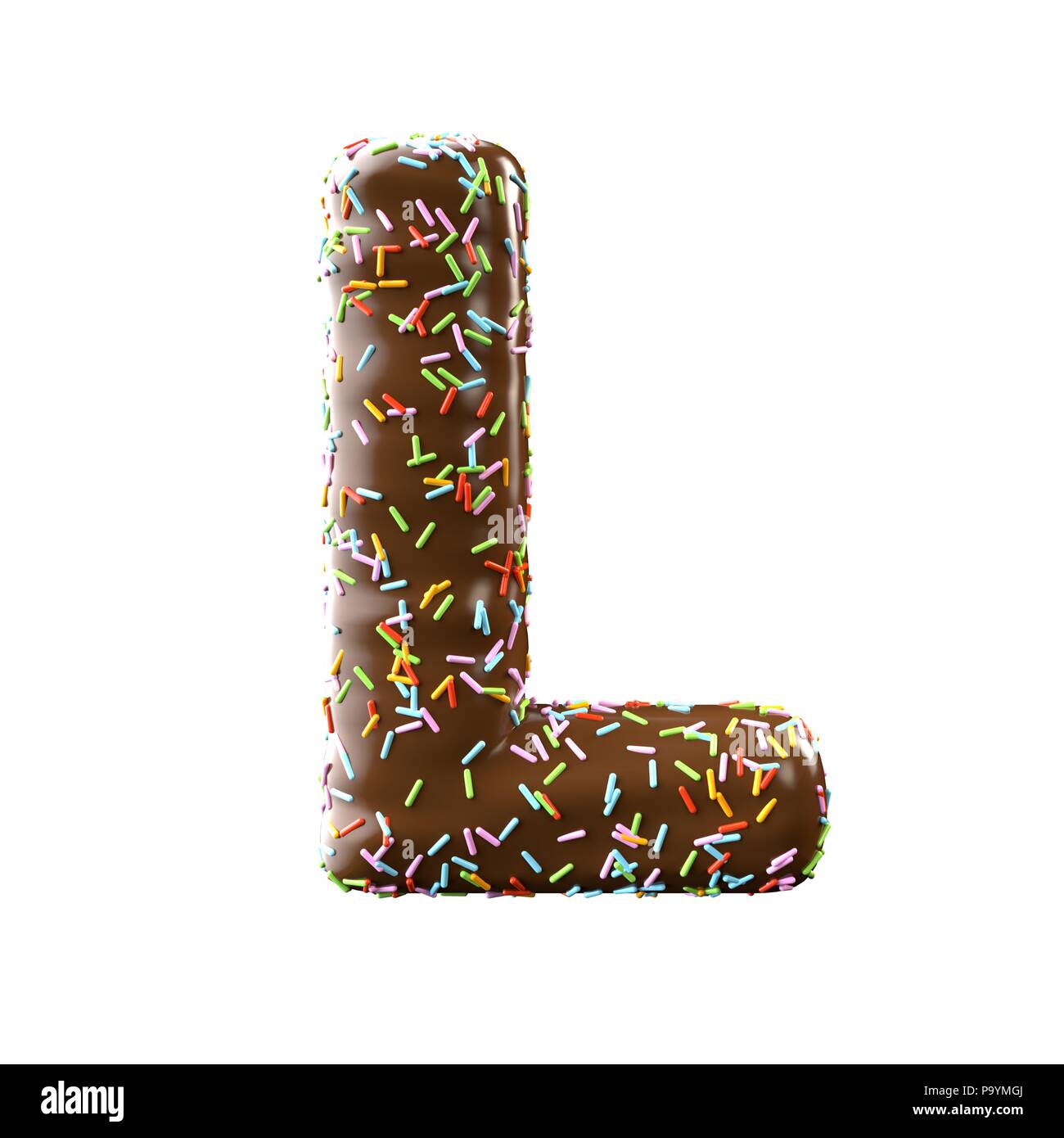 chocolate letter L Isolated on white background Stock Photo - Alamy