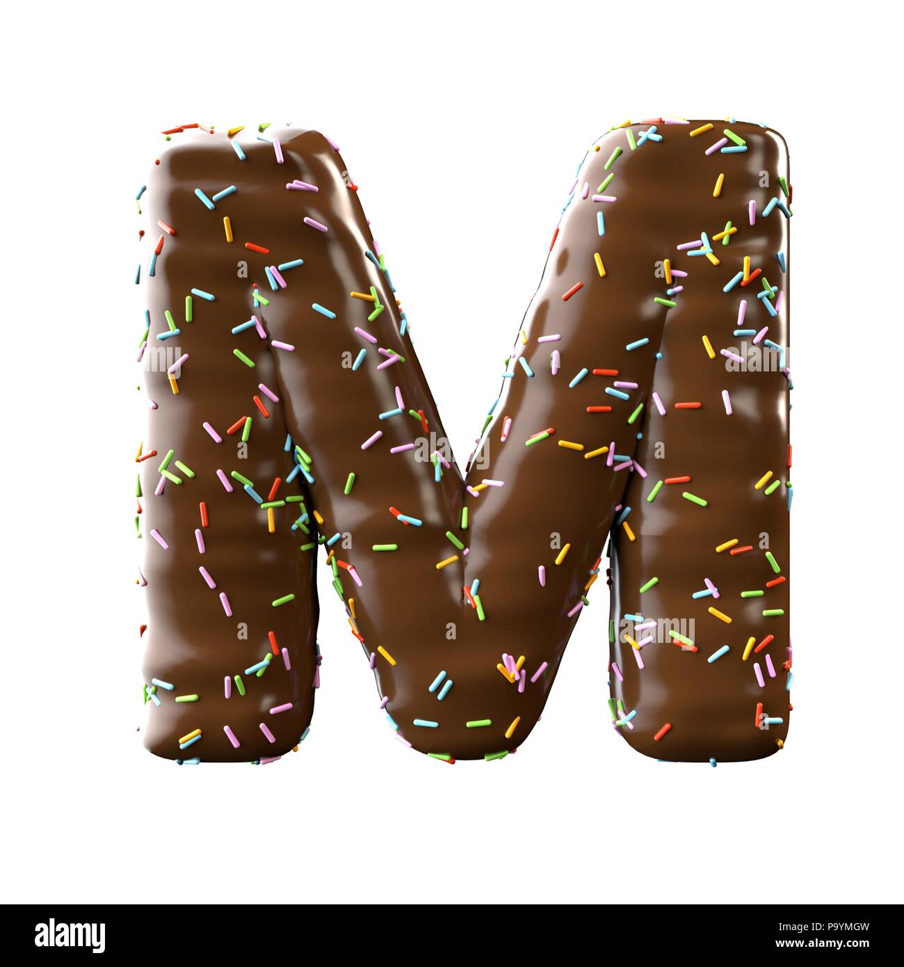 chocolate letter M Isolated on white background Stock Photo - Alamy