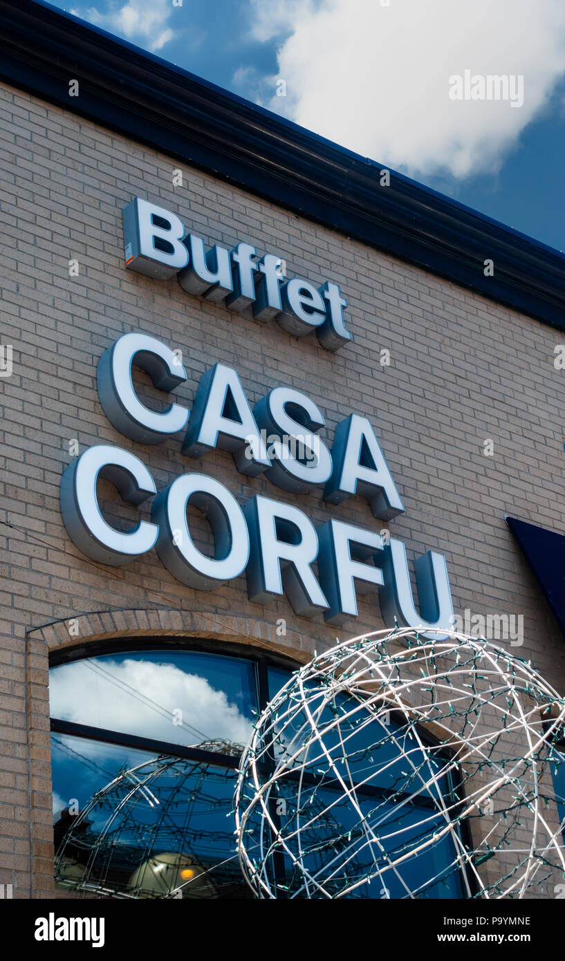 Casa Corfu, a buffet style restaurant in Montreal, Quebec, Canada Stock ...