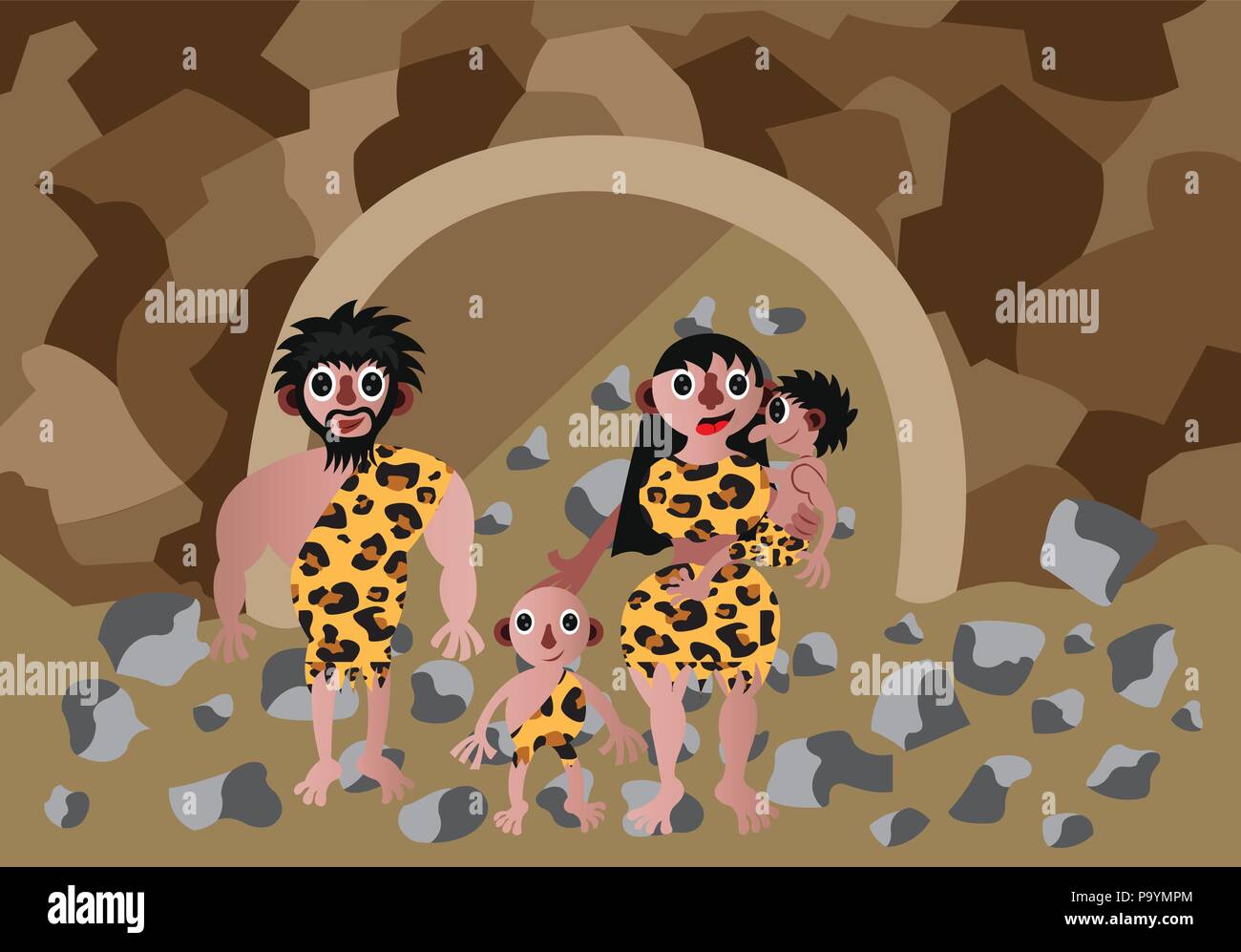 Stone age prehistoric family Stock Vector Images - Alamy