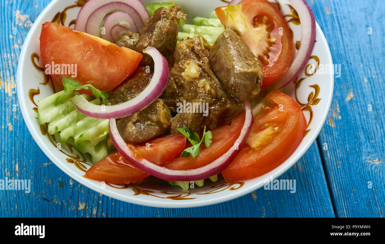 Choban qovurma - roast lamb with vegetables. Turkish cuisine Stock ...