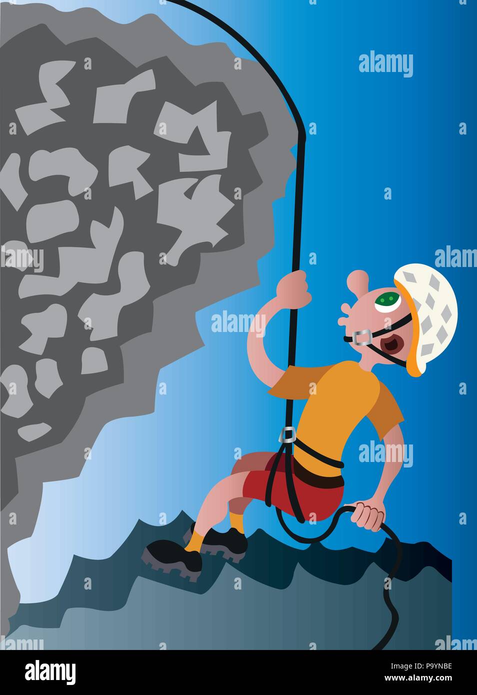 Abseil abseiling descend descending Stock Vector Images - Alamy