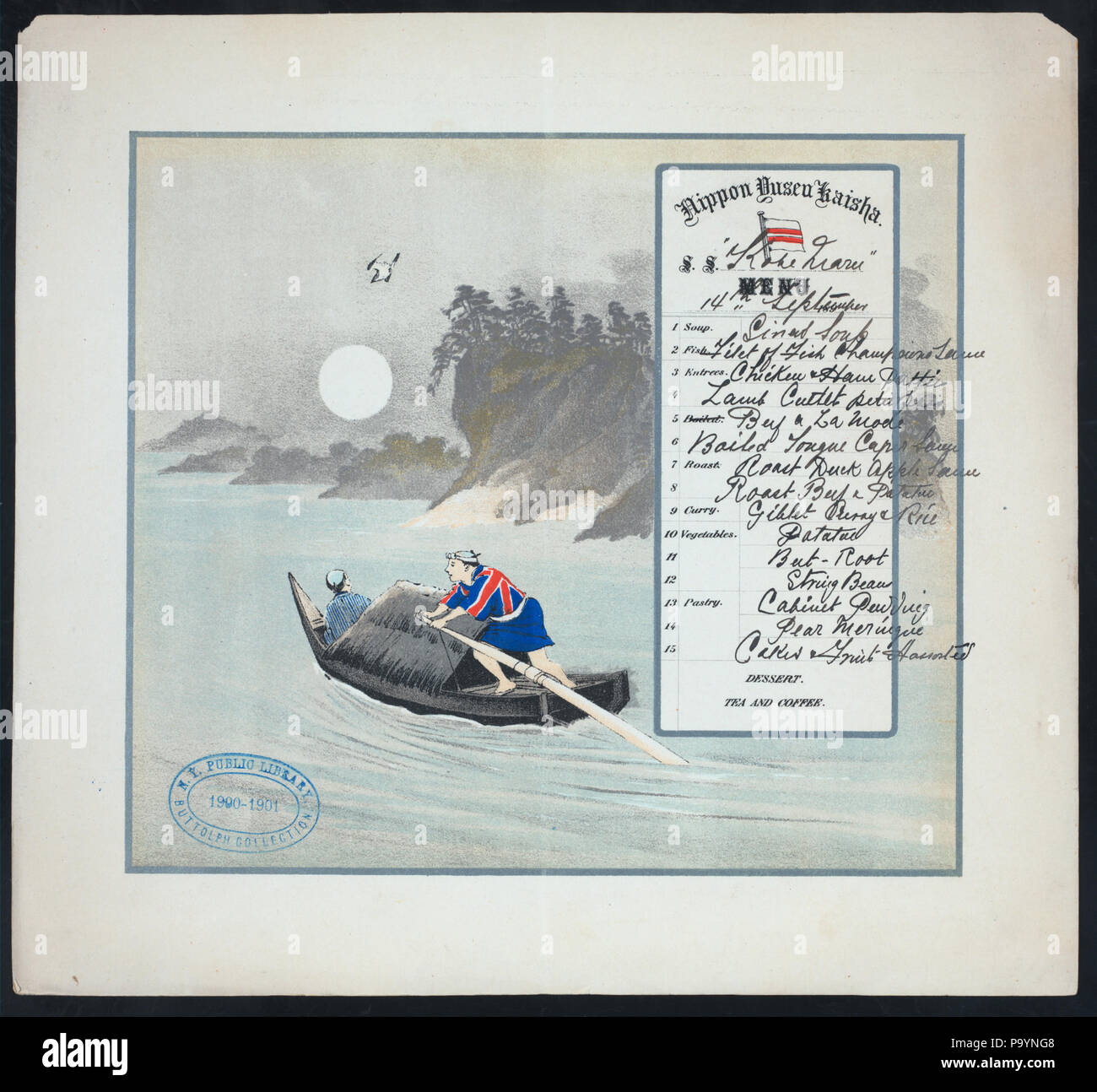 550 DINNER (held by) NIPPON YUSEN KAISHA (at) EN ROUTE ABOARD SS KOBE ...