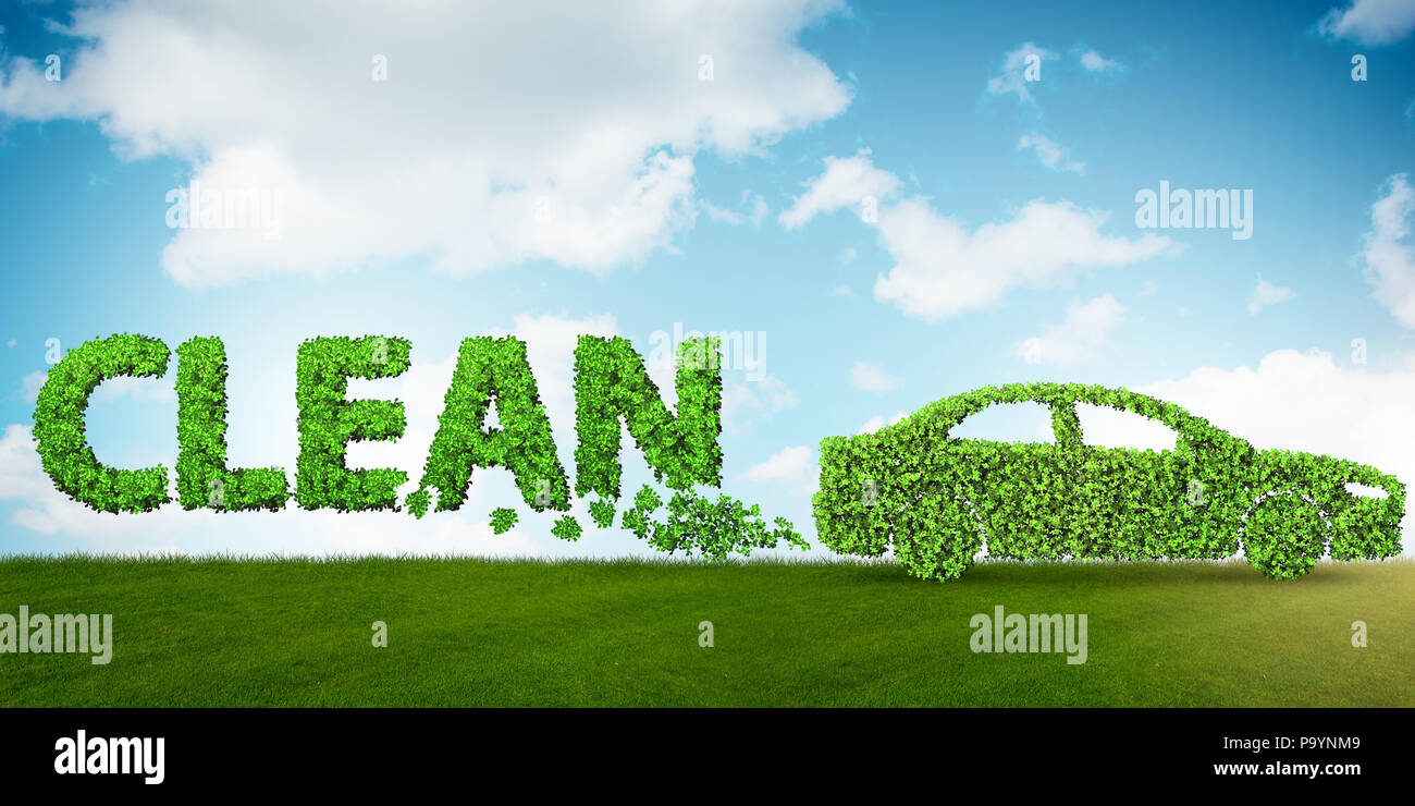 Concept of clean fuel and eco friendly cars - 3d rendering Stock Photo ...