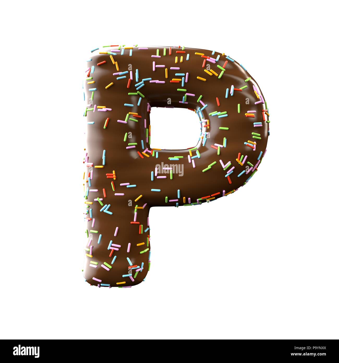 chocolate letter P Isolated on white background Stock Photo - Alamy