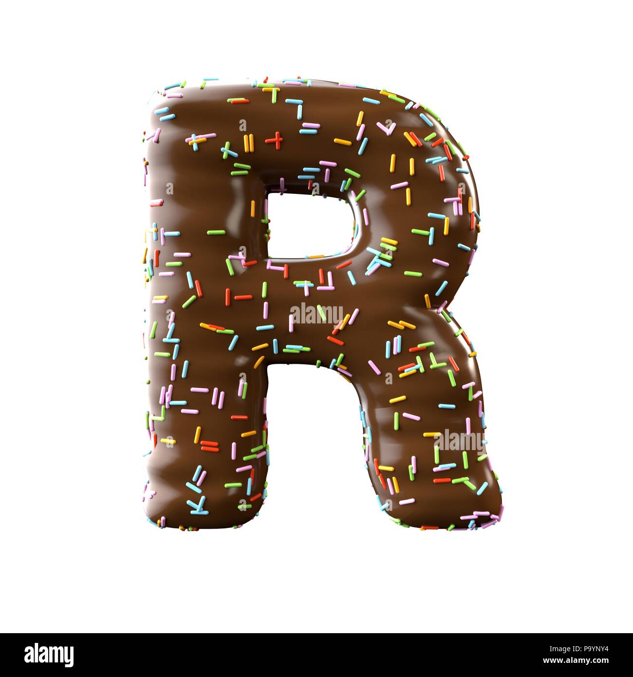 chocolate letter R Isolated on white background Stock Photo - Alamy