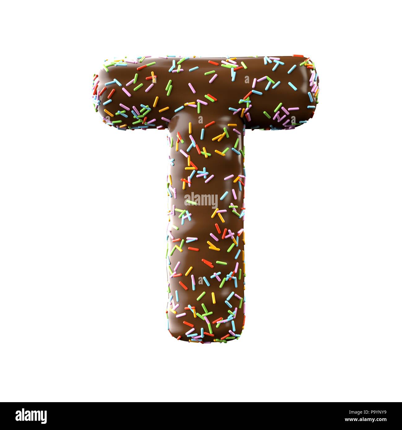 chocolate letter T Isolated on white background Stock Photo - Alamy