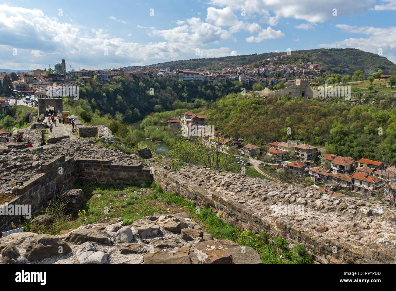 VELIKO TARNOVO, BULGARIA - 9 APRIL 2017: Ruins of The capital city of ...
