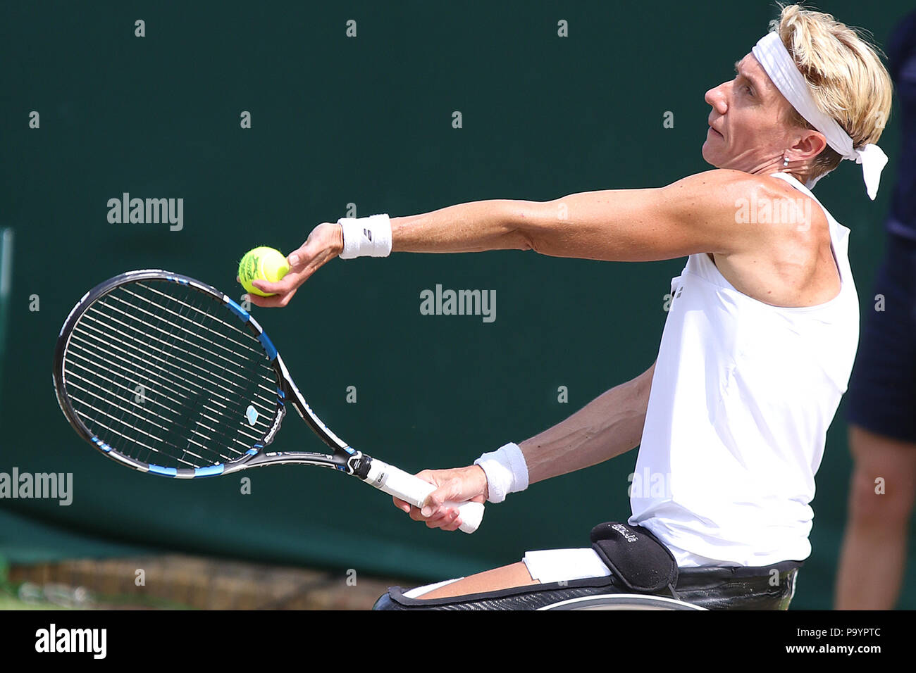 Sabine Ellerbrock of Germany (pictured) competing in the women's tennis ...