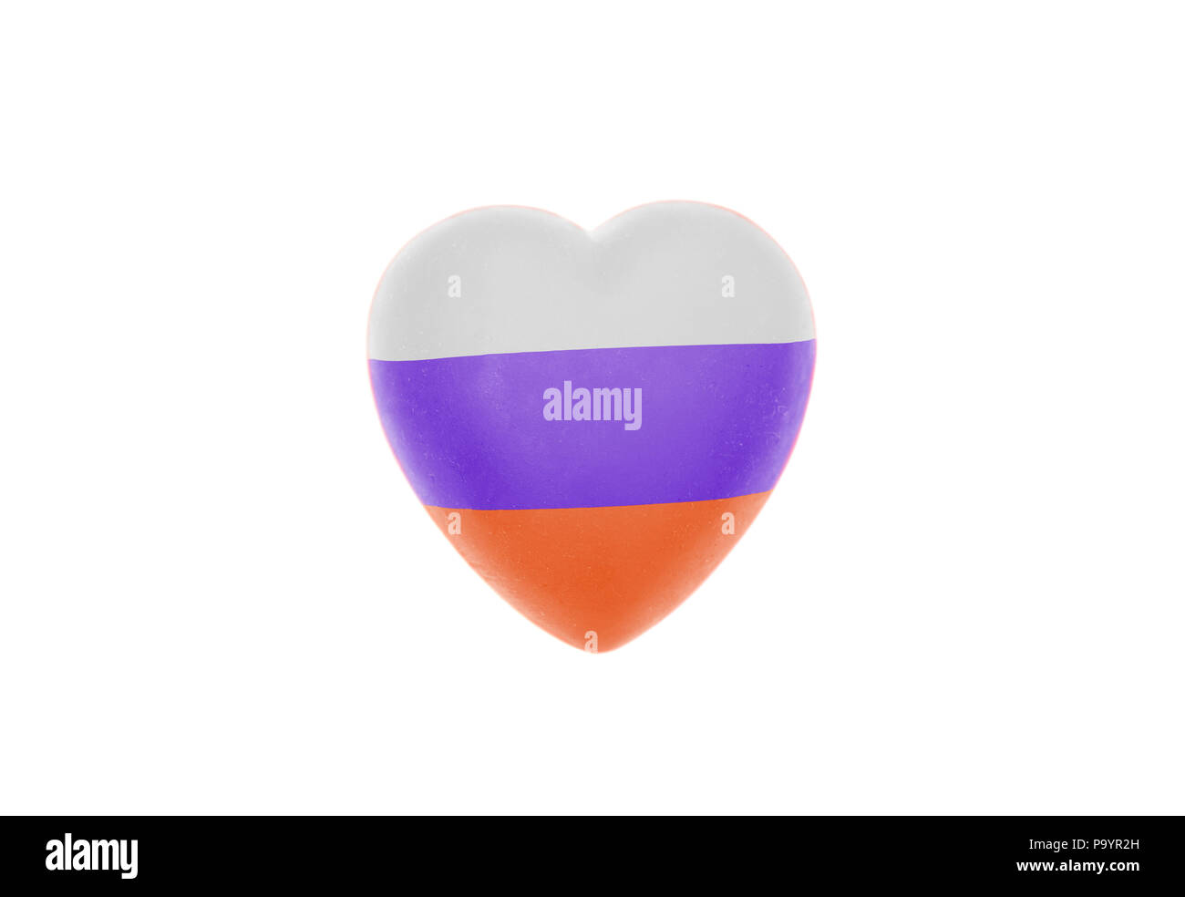 Heart with Russian flag isolated on white background Stock Photo - Alamy