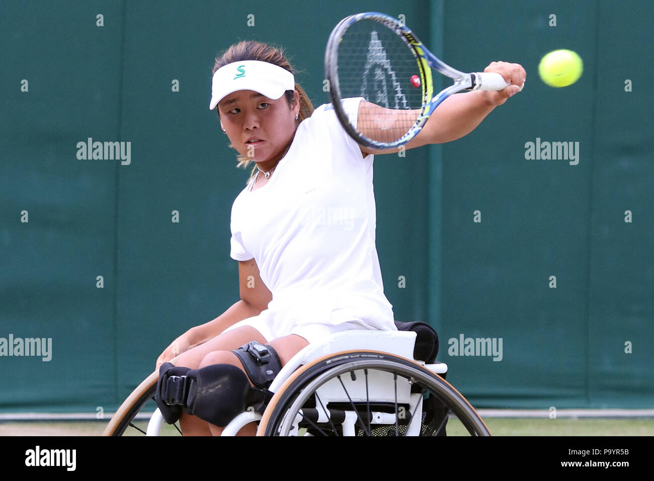 Yui Kamiji of Japan (pictured) competing in the women's tennis singles ...