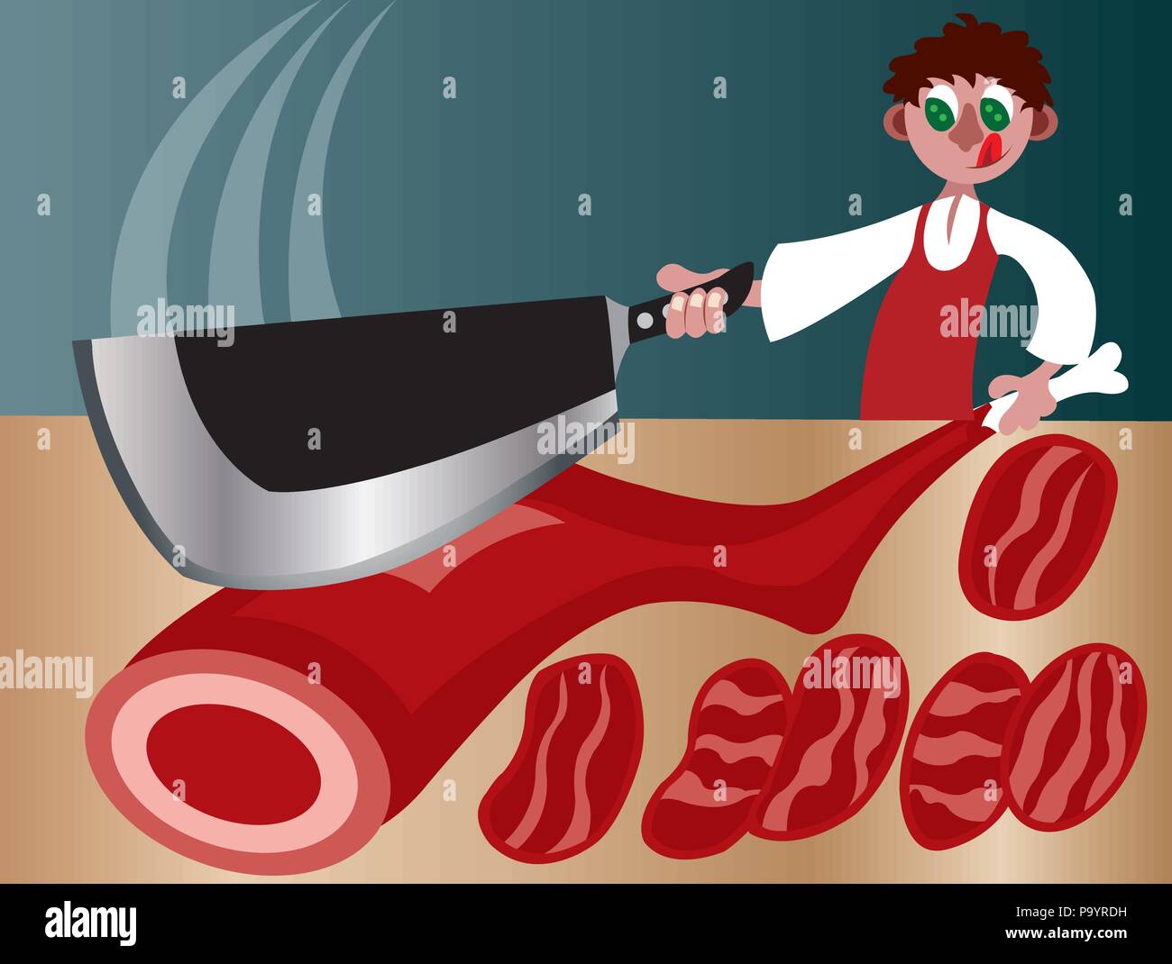 With fillet knife Stock Vector Images - Alamy