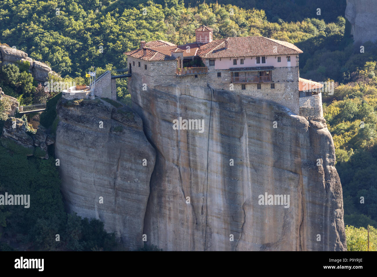 Orthodox Monastery of Rousanou in Meteora, Thessaly, Greece Stock Photo ...