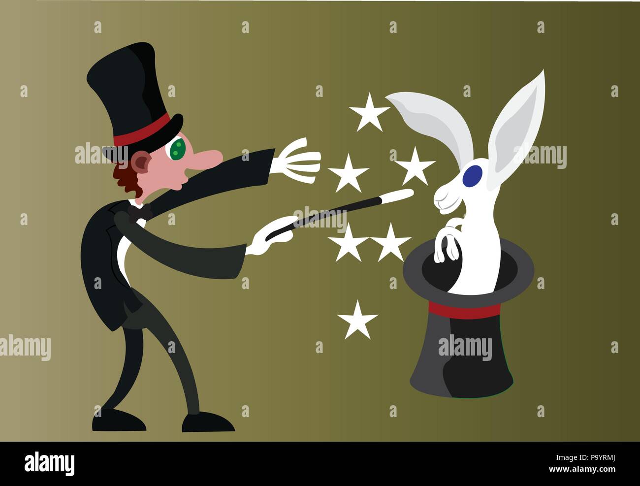 A magician performing a trick Stock Vector Image & Art - Alamy