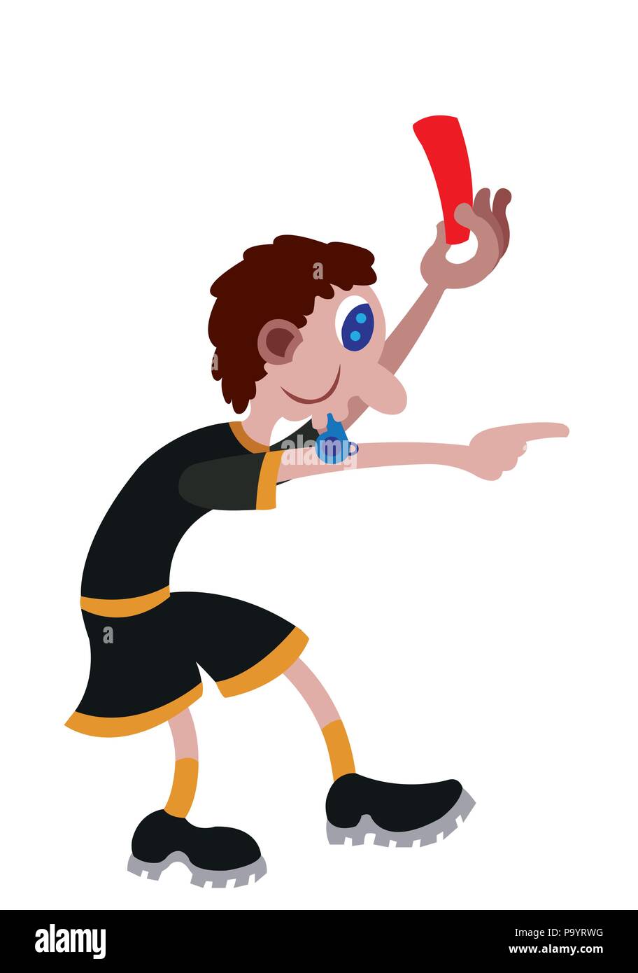 Soccer Referee Blowing Whistle Stock Photos & Soccer Referee Blowing ...