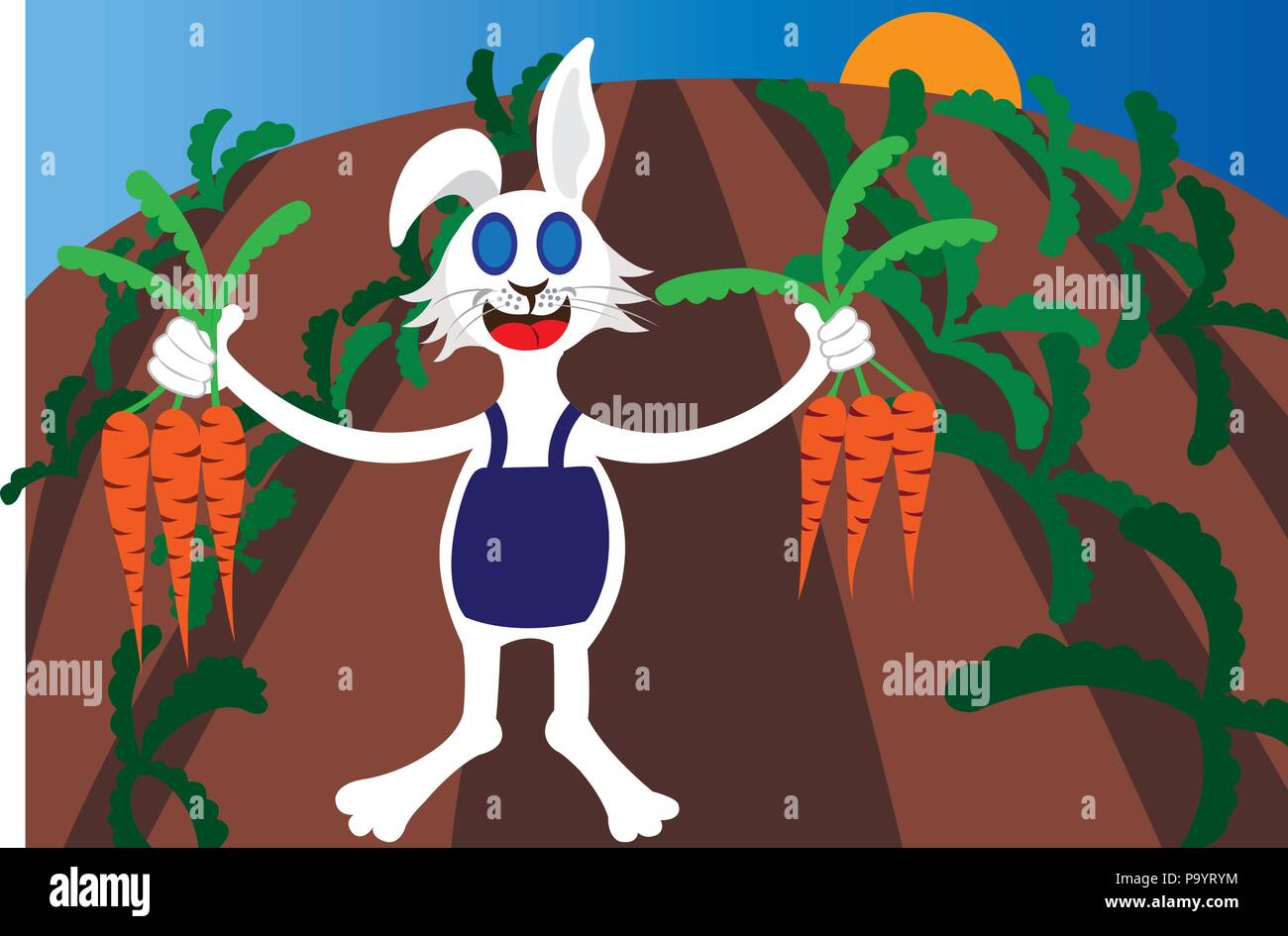 Harvesting carrots Stock Vector Images - Alamy