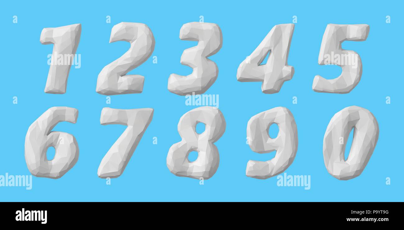 low poly style vector numbers set Stock Vector Image & Art - Alamy
