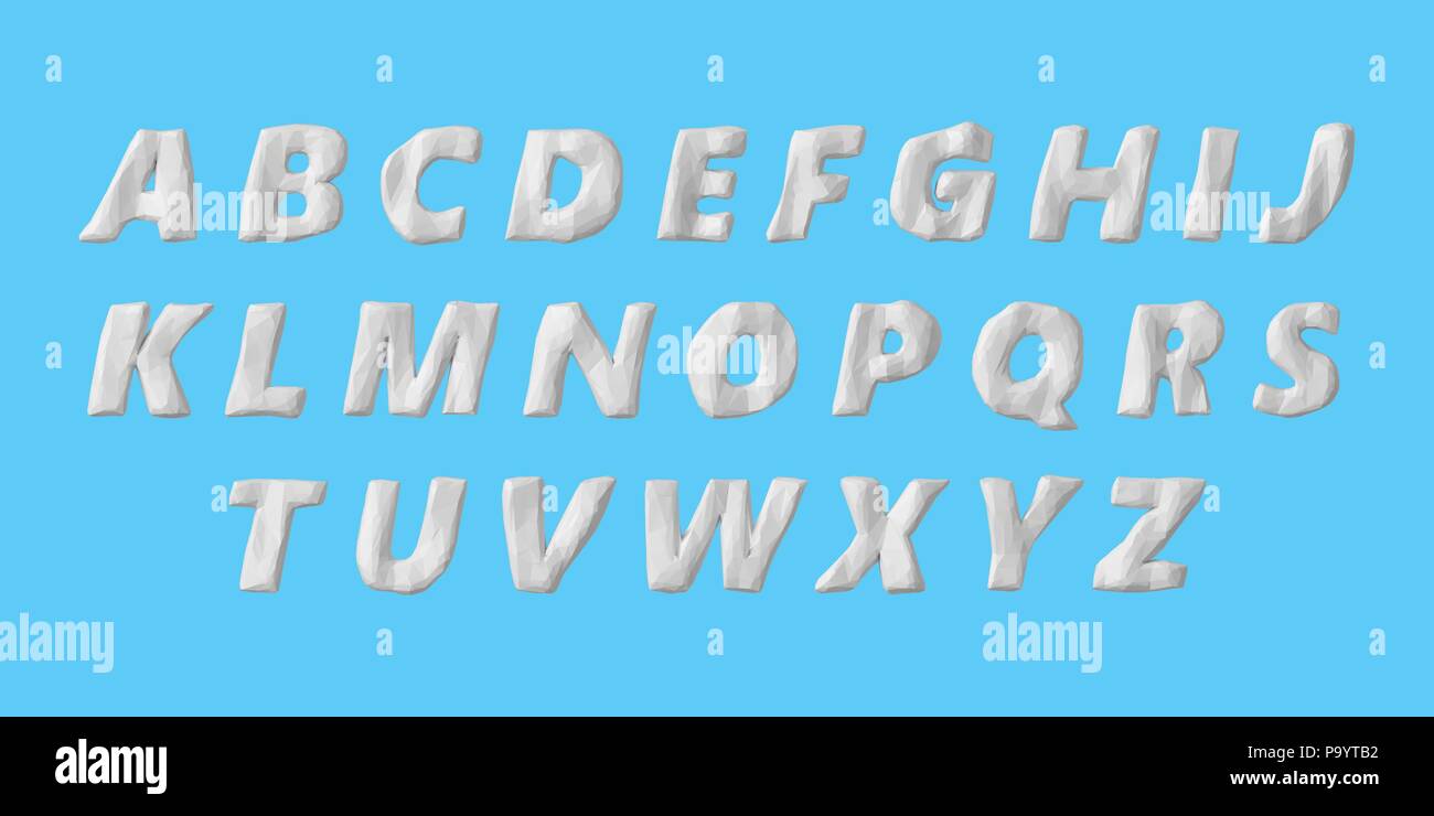 low poly style vector letters set, uppercase version Stock Vector Image ...