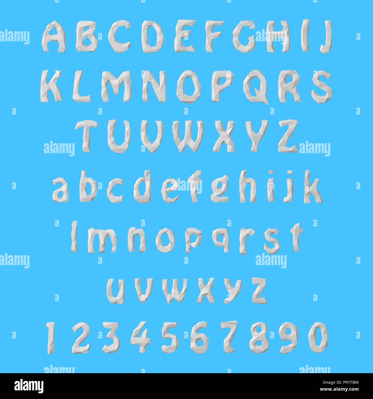 low poly style vector letters set, rounded letters version Stock Vector ...