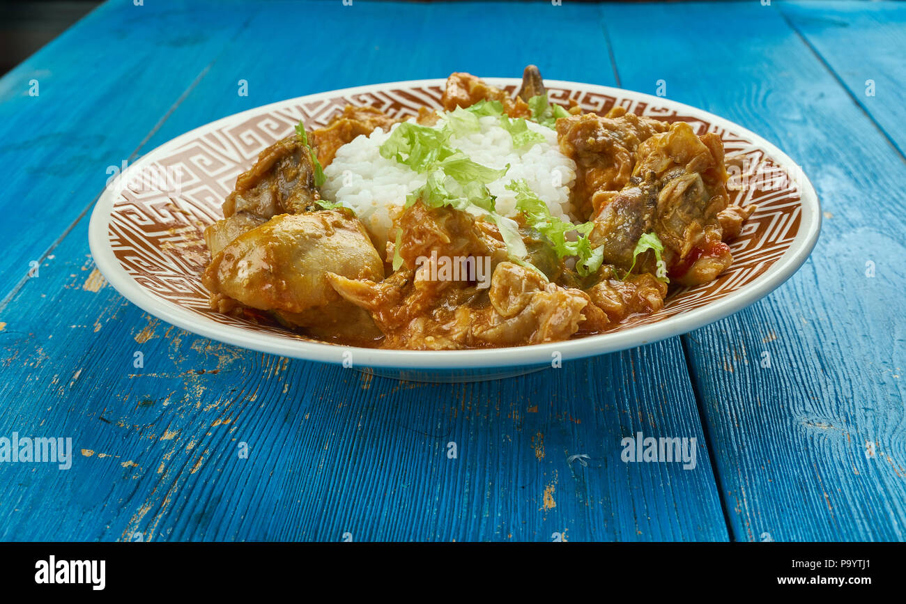 Colombo de poulet, Chicken with Indian colombo sauce. Guyanese cuisin ...