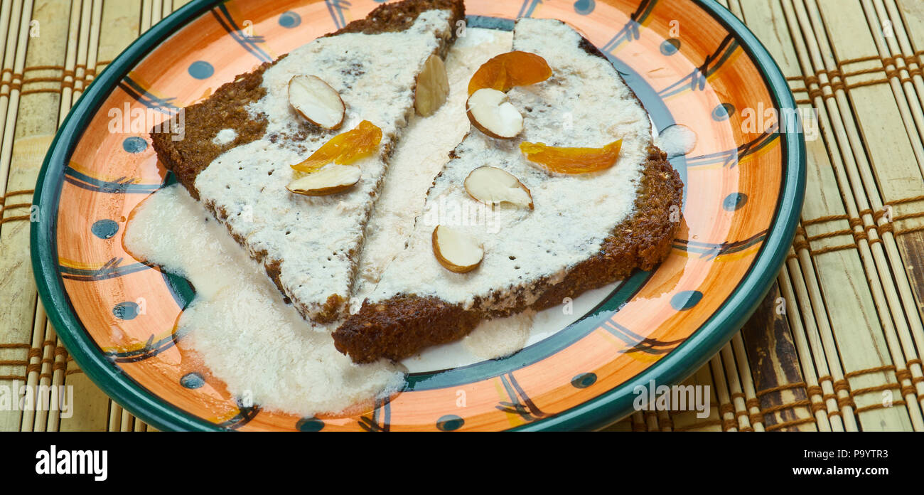 Shahi Tukda - Indian bread pudding made with saffron syrup, cardamom ...