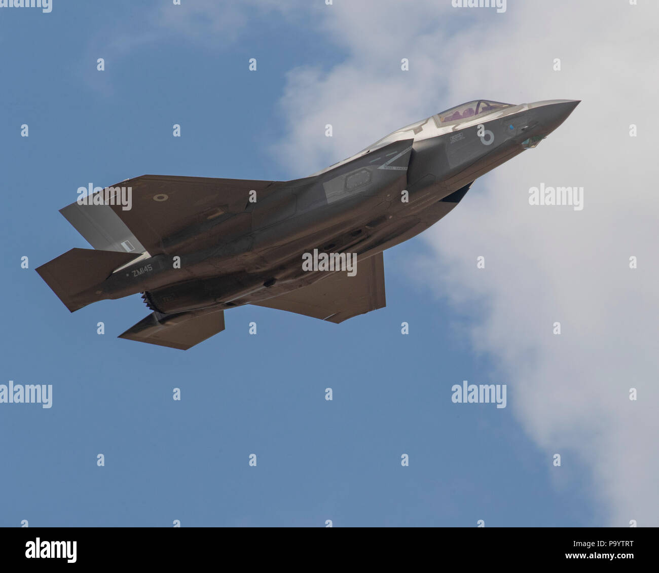 RAF F-35B Lightning II multirole stealth jet fighter flying at the 2018 ...