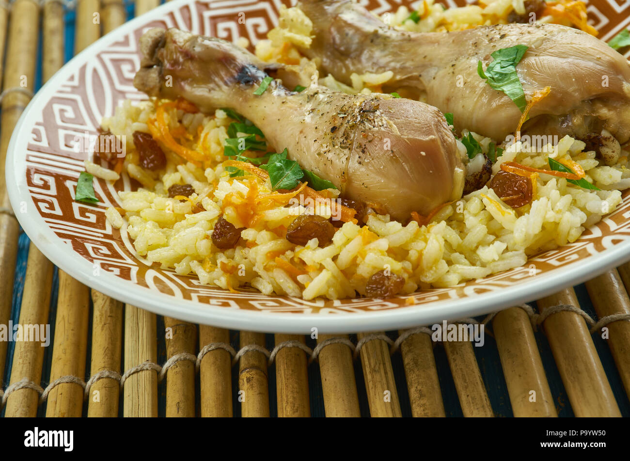 Chicken Kabuli - Pulao Afghanistan, Murgh Kabuli Muscat Style Stock ...