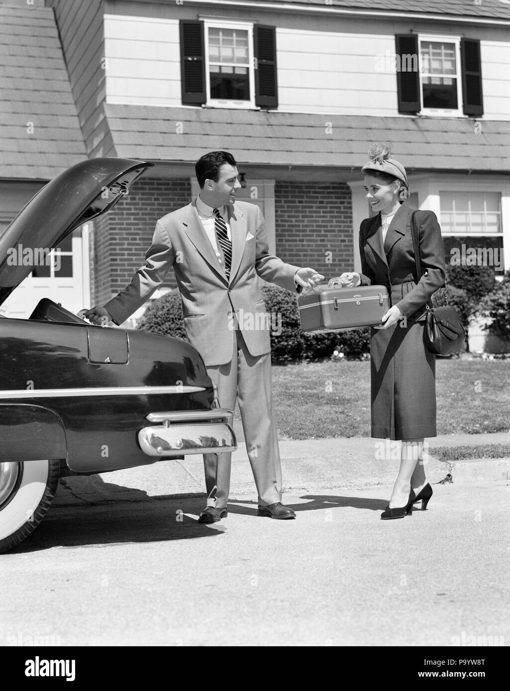 1950s style fashion cars people hi-res stock photography and images - Alamy