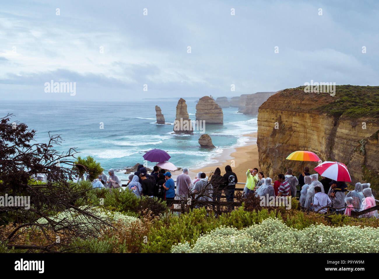 Viewpoint at the Twelve Apostles limestone rock formations by the Great ...