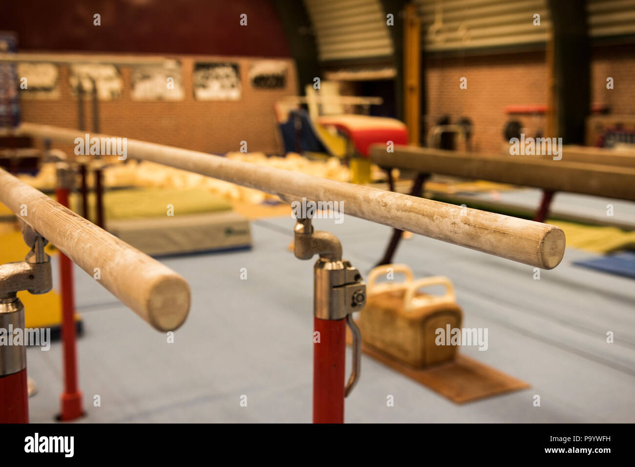 Gymnastic equipment in a gymnastic center Stock Photo - Alamy