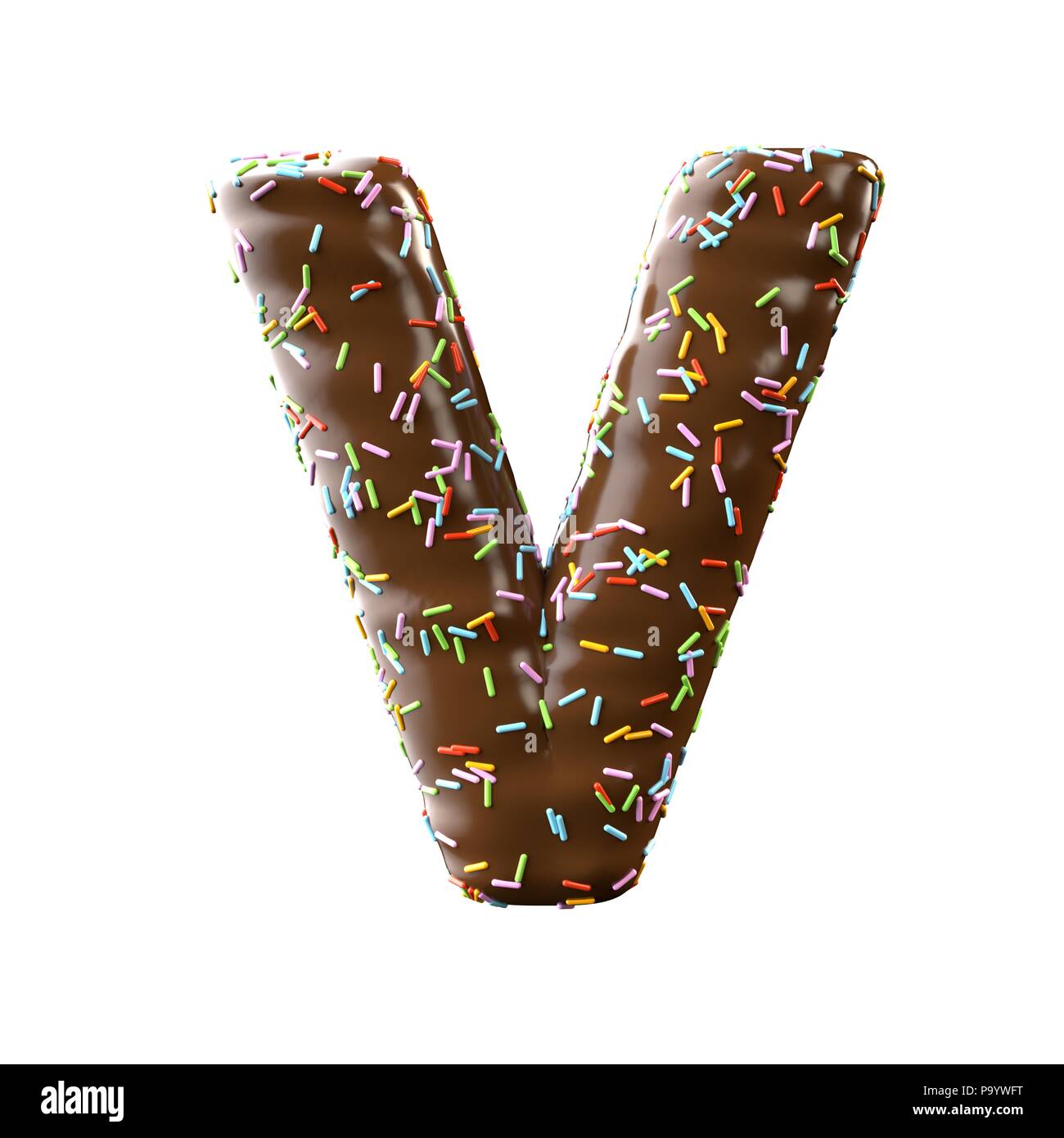 chocolate letter V Isolated on white background Stock Photo - Alamy