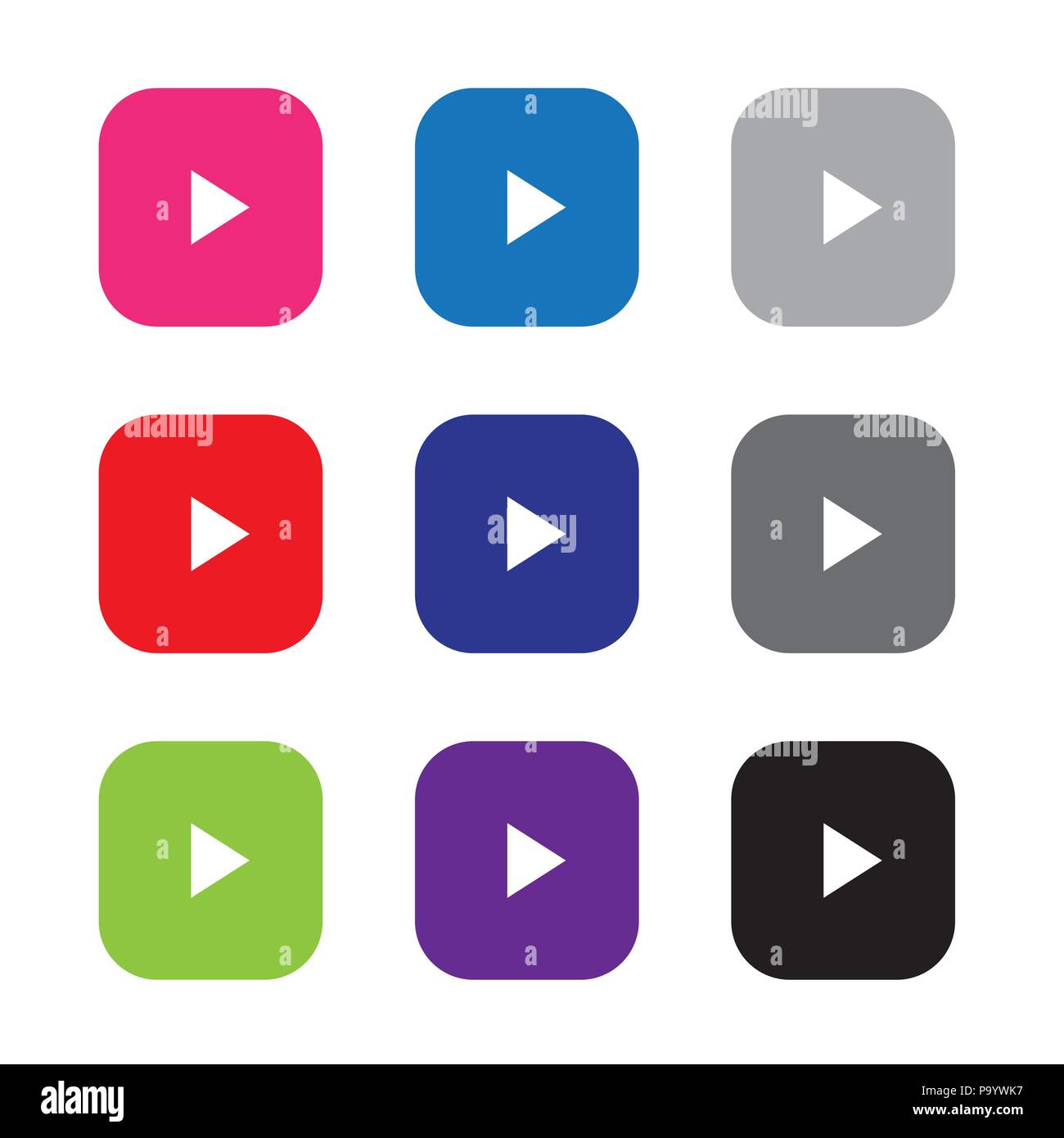 Play button set vector Stock Vector Image & Art - Alamy