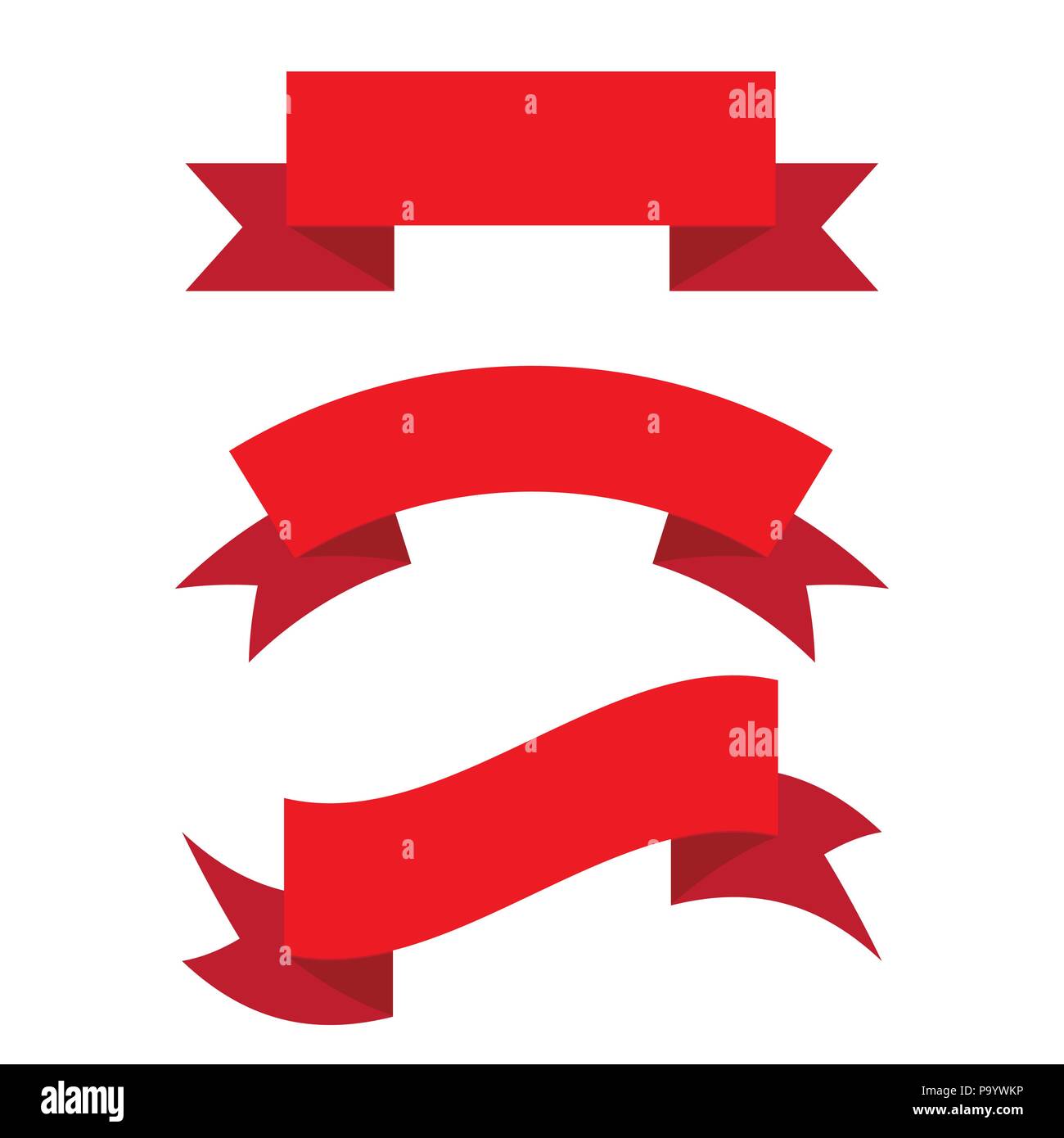 Red ribbon vector set isolated Stock Vector Image & Art - Alamy