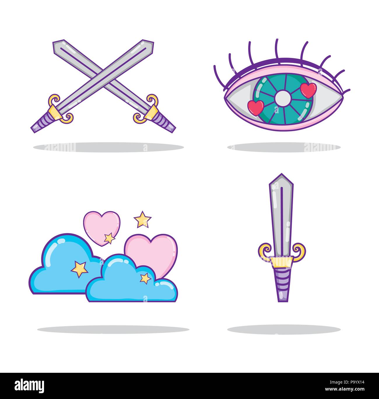 Set of lovely icons Stock Vector Image & Art - Alamy