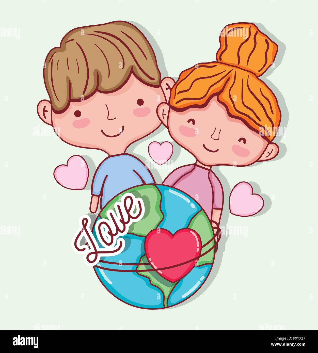 Kids and love cartoons Stock Vector Image & Art - Alamy