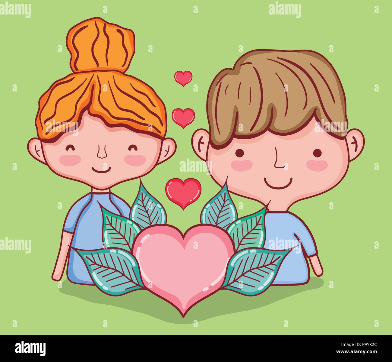 Kids and love cartoons Stock Vector Image & Art - Alamy