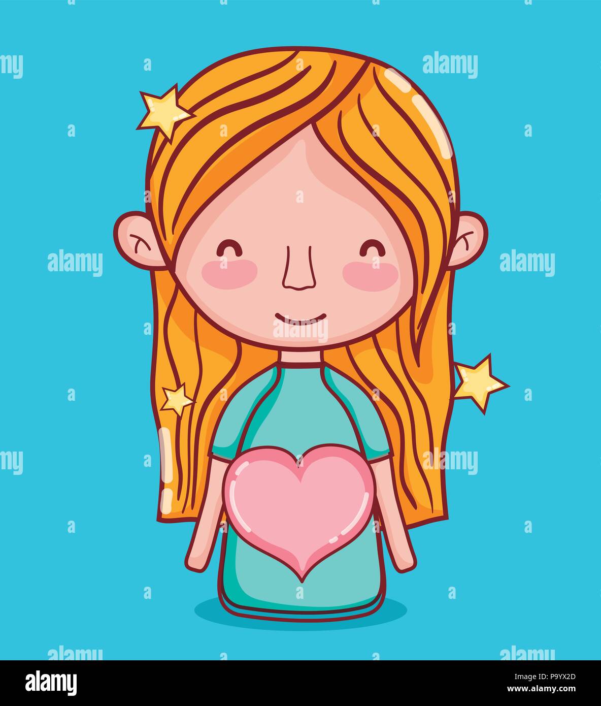 Kids and love cartoons Stock Vector Image & Art - Alamy