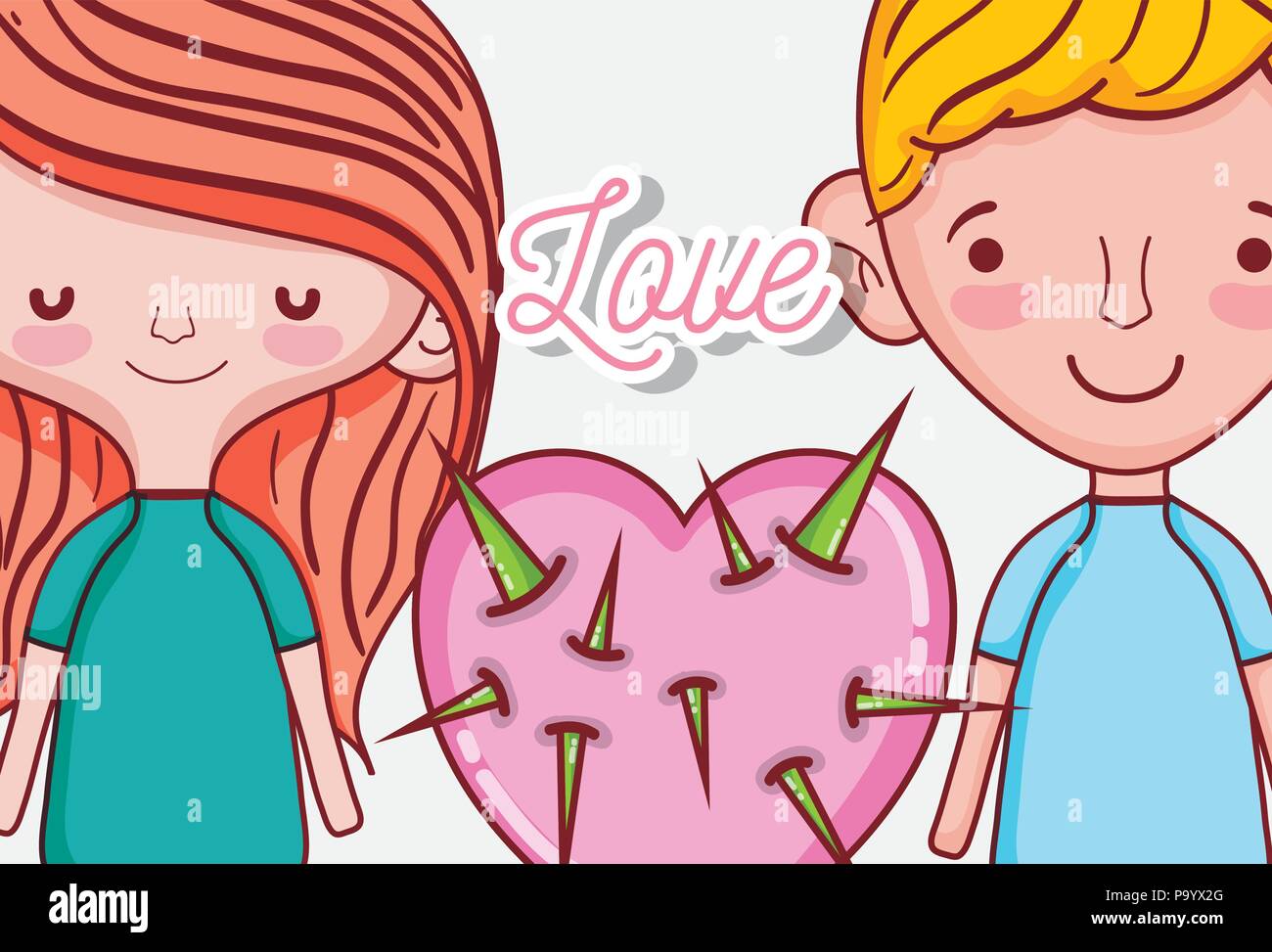 Kids and love cartoons Stock Vector Image & Art - Alamy