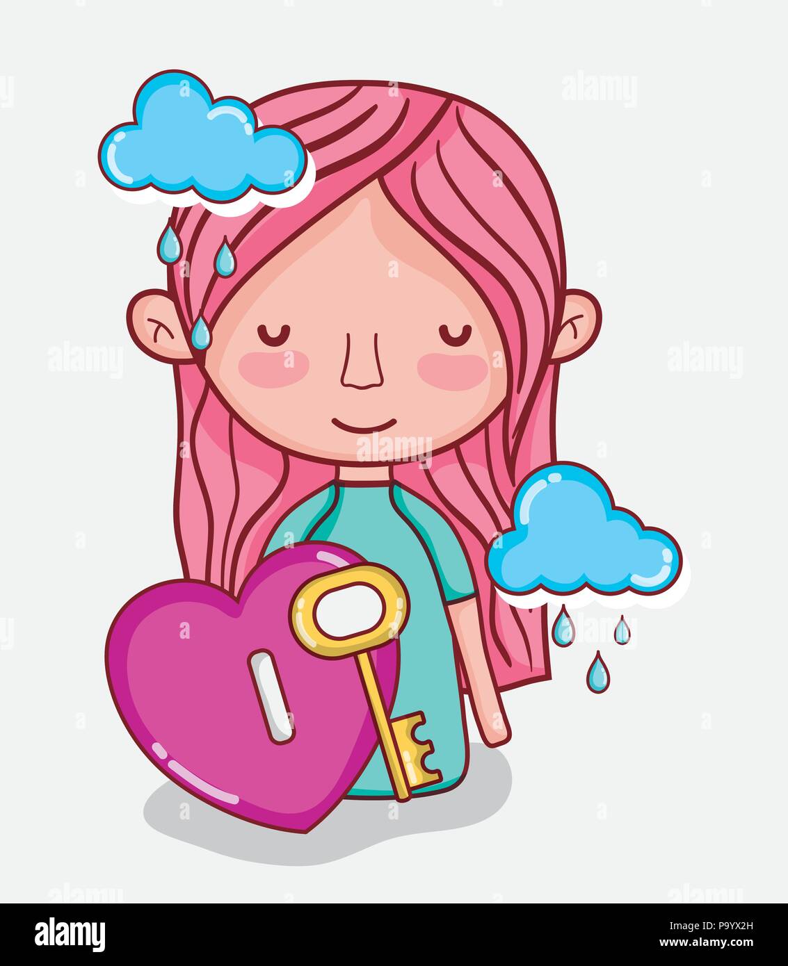 Kids and love cartoons Stock Vector Image & Art - Alamy