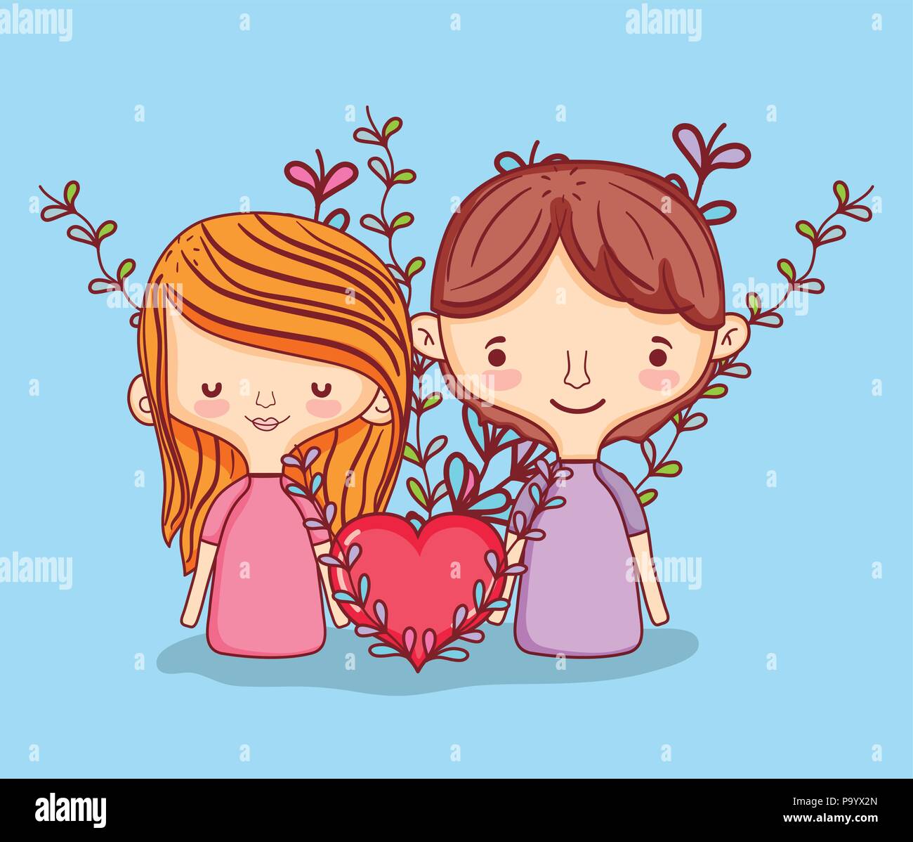 Kids and love cartoons Stock Vector Image & Art - Alamy