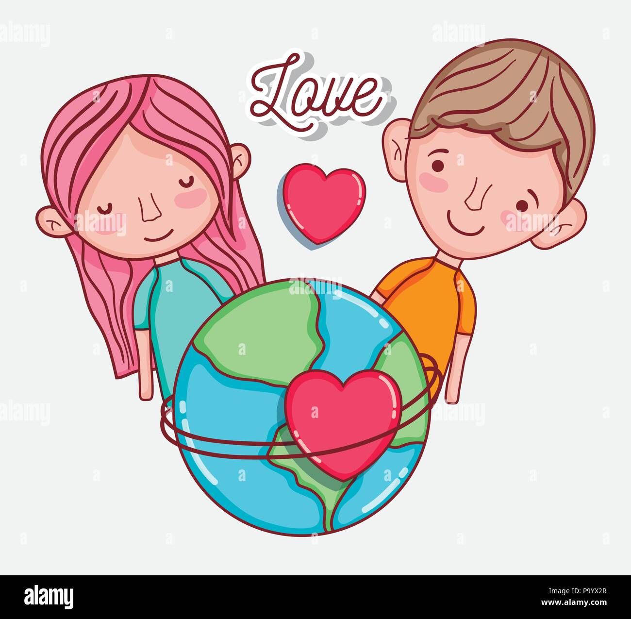 Kids and love cartoons Stock Vector Image & Art - Alamy