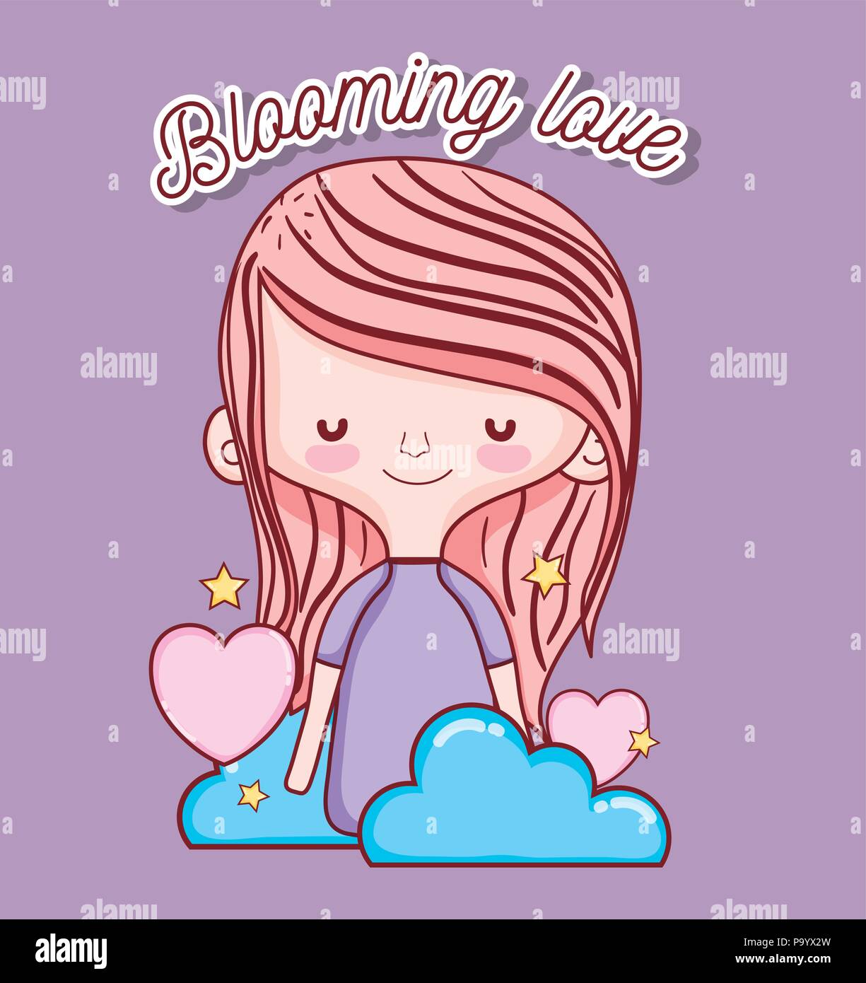 Kids and love cartoons Stock Vector Image & Art - Alamy