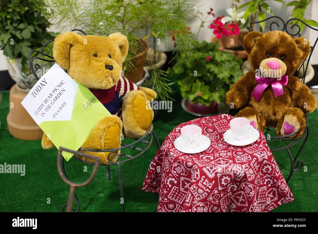 A display of a Teddy Bear picnic, at the Lane County Fair in Eugene ...
