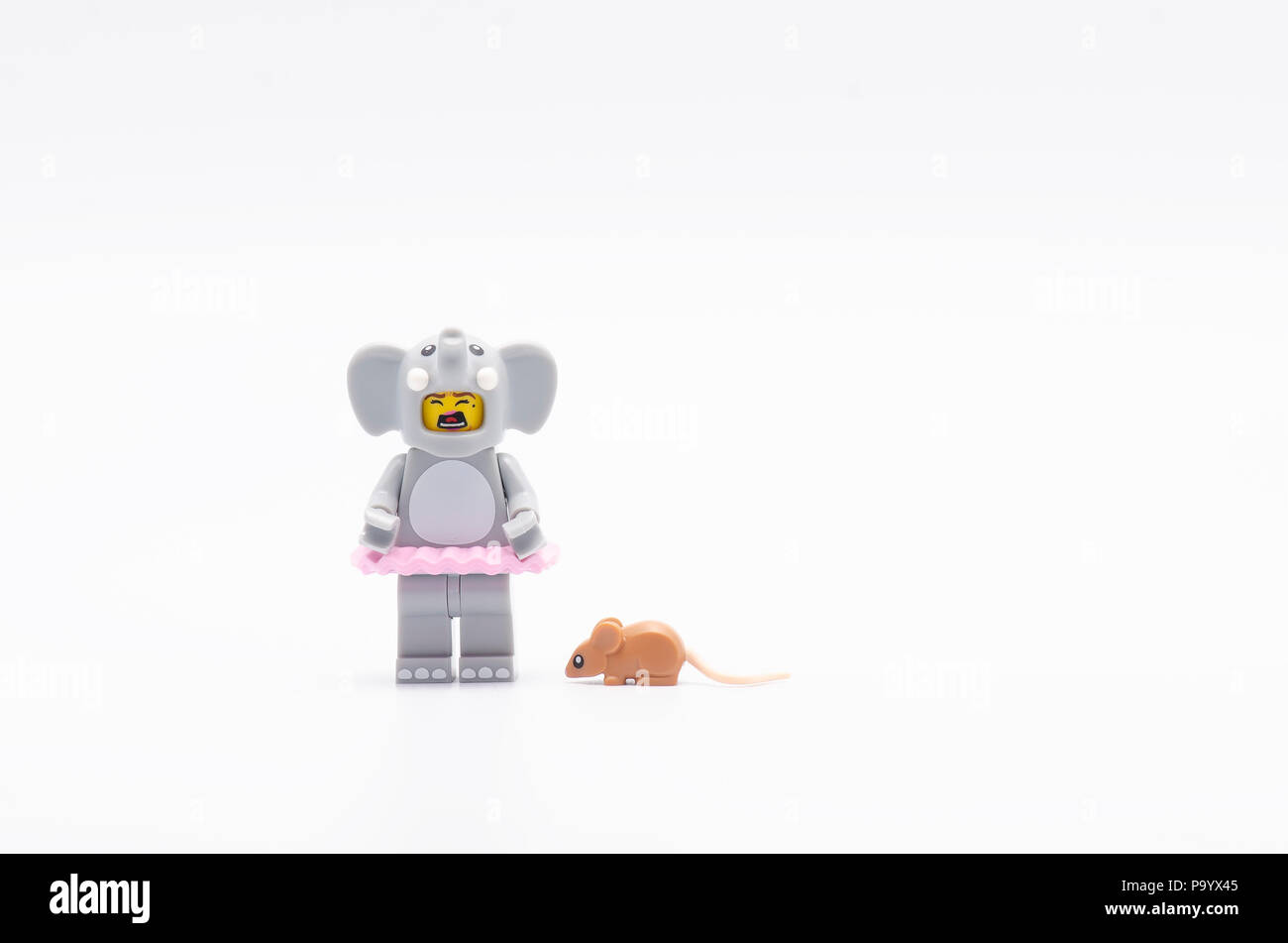 ego elephant girl scared face watching mouse . Lego minifigures are ...