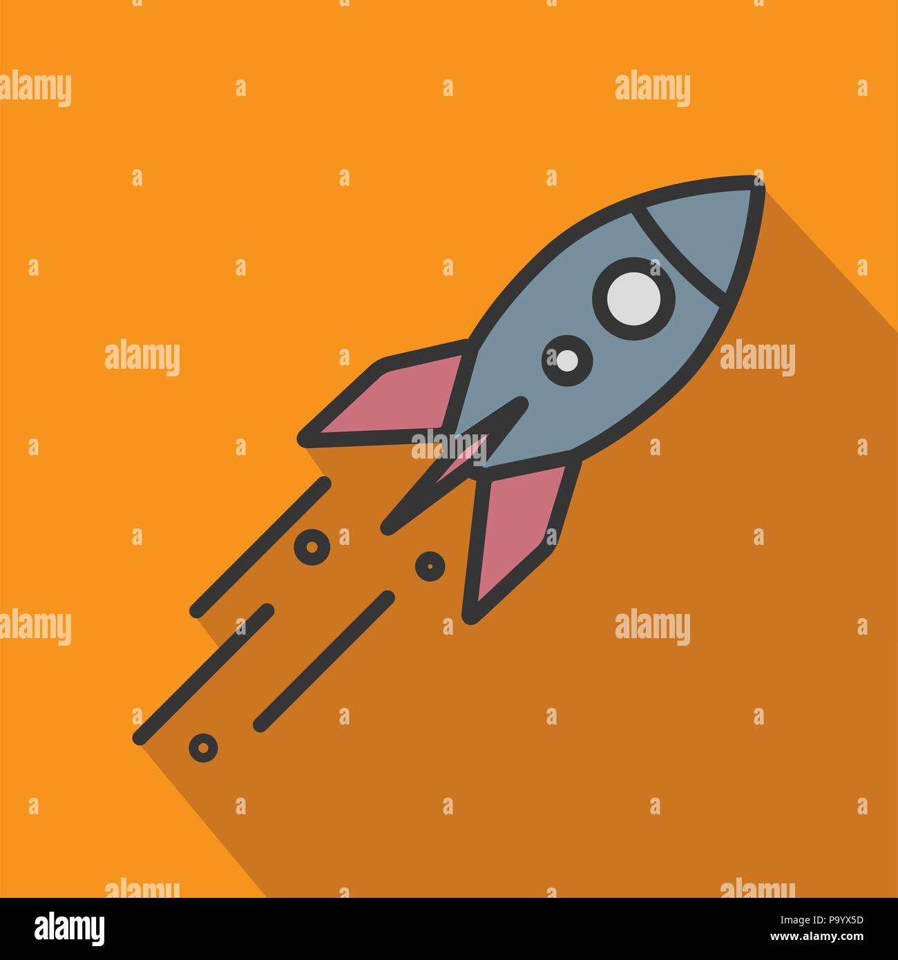 Rocket. Clipart simple icon. vector flat illustration Stock Vector ...