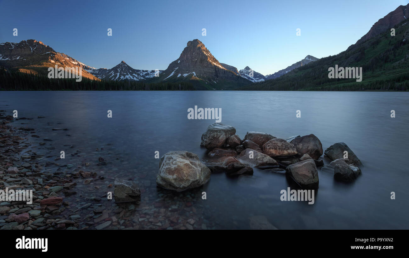 Two medicine lake in Glacier NP Stock Photo - Alamy