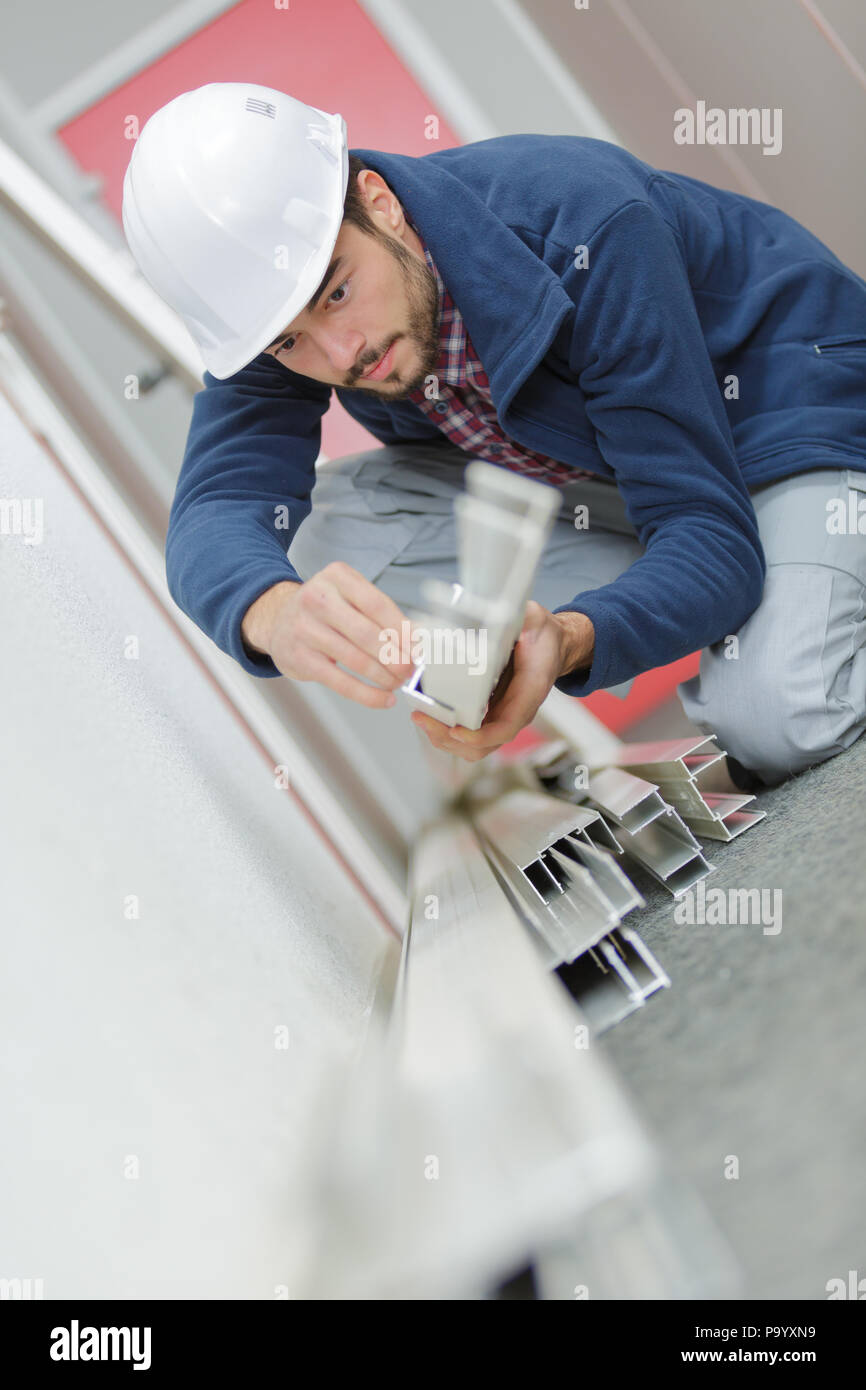 construction worker working Stock Photo - Alamy